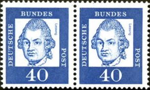 Stamp: Gotthold Ephraim Lessing (1729-1781), poet and philosopher ...