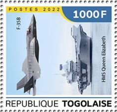Stamp: F-35B - A.C. HMS Queen Elizabeth (Togo(Aircraft Carriers (2022 ...