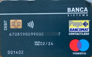 Bank Card: Banca Sistema (CartaSi, ItalyCol:IT-MS-0137