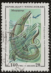 Stamp: Mosasaurus (Madagascar(Prehistoric Animals 1994) Mi:MG 1677,Sn ...