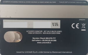 Bank Card: Genius card (UniCredit Banca, ItalyCol:IT-MC-0173