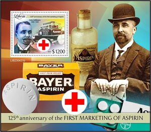 Stamp: Felix Hoffmann (1868–1946) (Liberia(First Marketing of Aspirin ...