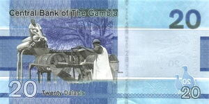 Banknote: 20 Dalasi (Gambia(2019-2020 "Birds" Issue) Wor:P-39c