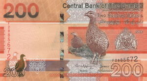 Banknote: 200 Dalasi (Gambia(2019-2023 "Birds" Issue) Wor:P-42c 💴