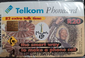 Phonecard: Nelson Mandela (Gold Overprint) (Telkom, South Africa(Chip ...