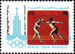 Stamp: Fencing (Syria) (Summer Olympic Games 1980 - Moscow) Mi:SY 1472 ...