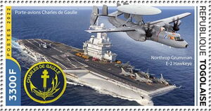 Stamp: A.C. Charles de Gaulle - Northrop Grumman E-2 Hawkeye (Togo ...