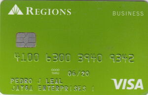 Bank Card: Regions Business (Regions bank, United States of AmericaCol ...