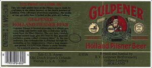 Drink Label: Gulpener Holland Pilsner (Gulpener Bierbrouwerij ...