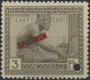 Stamp: Rubber tapping - indigenous crafts/skills (Belgian Congo ...