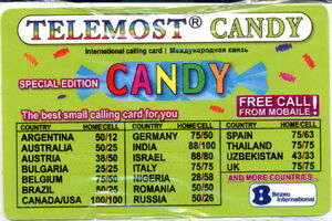 טלכרט: Telemost Candy (Bezeq International, ישראל(כרטיסי תשלום מראש ...