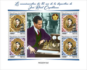 Stamp: 80th Death Anniversary of José Raúl Capablanca (Niger(80th ...