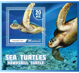 Stamp: Fauna Sea turtles Hawksbill turtle (Maldives: Illegal Stamps(Sea ...