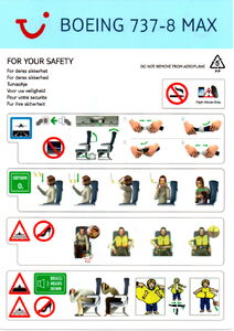 Safety Card: Boeing 737-8 MAX (TUI, WorldwideCol:TUI-XN-0003