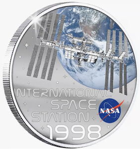 Coin: ½ Tālā (History of NASA - International Space Station 1998 ...