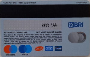 Bank Card: Tabungan BRI BritAma (BRI (Indonesia), IndonesiaCol:ID-MC-0154