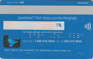 Bank Card: Chase (JPMorgan Chase Bank, United States of AmericaCol:US ...
