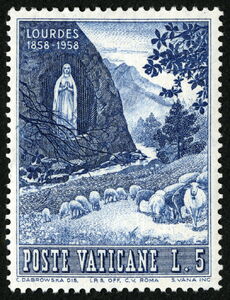 Stamp: Apparition of the Virgin Mary (Vatican City(Centenary of the 1st ...