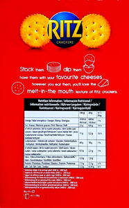 Food Label: Ritz Original Crackers (Mondelez World Travel Retail GmbH ...