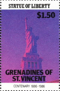 Stamp: The Statue of Liberty (Grenadines of St. Vincent(Centenary of ...