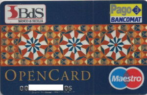 Bank Card: BdS OpenCard (Banco di Sicilia, ItalyCol:IT-MS-0015.02
