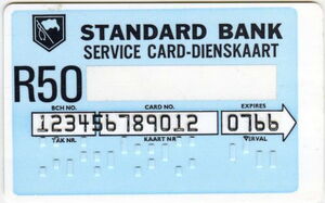 Bank Card: Service Card (Standard Bank, South AfricaCol:ZA-GM-0036