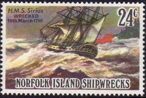 Stamp: HMS "Sirius", 19th March 1790 (Norfolk Island(Shipwrecks) Mi:NF ...