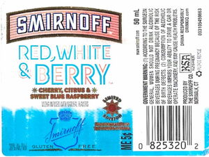 Drink Label: Smirnoff Red, White & Berry (Smirnoff Co., United States ...