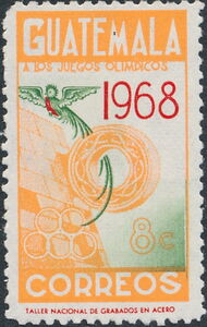 Sello: Olympic Games Mexico (Guatemala(Juegos Olímpicos de Verano 1968 ...