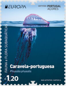 Stamp: Portuguese Man O’War (Physalia physalis) (Azores(Europa (C.E.P.T ...