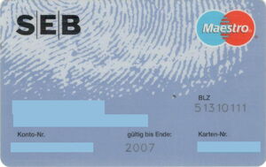 Bank Card: SEB Maestro 06-03 (SEB, Germany, Federal RepublicCol:DE-MS-0480 💳
