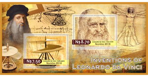 Stamp: Art Inventions of Leonardo da Vinci (Namibia: Illegal Stamps ...