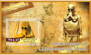Stamp: Art Inventions of Leonardo da Vinci (Namibia: Illegal Stamps ...