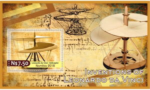 Stamp: Art Inventions of Leonardo da Vinci (Namibia: Illegal Stamps ...