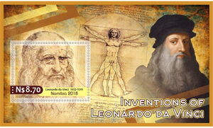 Stamp: Art Inventions of Leonardo da Vinci (Namibia: Illegal Stamps ...