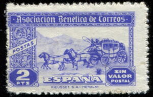 Sello: Asociacion benefica de correos. Mailcoach (España: Sellos ...
