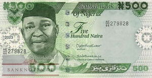 钞票: 500 Naira (尼日利亚(2022-2024 modified colors issues) Wor:P-48b.2