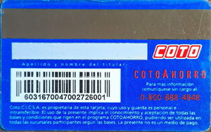 Functional Card: Coto (Shops - Supermarkets, Argentina(Coto) Col:AR-COTO-002