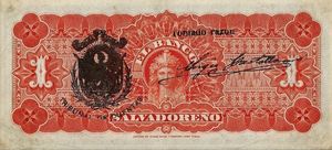 Banknote: 1 Peso (El Salvador(Specialized Issues Comercial Banks) Wor:P ...