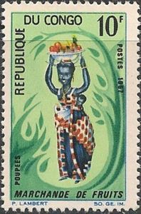 Stamp: Fruit vendor (Congo, Republic (Brazzaville)(Dolls in national ...