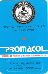 Pocket Calendar: Promacol (Portugal(Advertising) Col:PT-1985-Adv-357