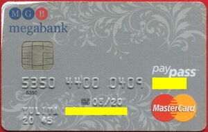Bank Card: MasterCard Standard (Megabank, UkraineCol:UA-MC-0951