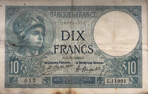 Banknote: 10 Franc (France(1916-1937 Issue) Wor:P-73c.4