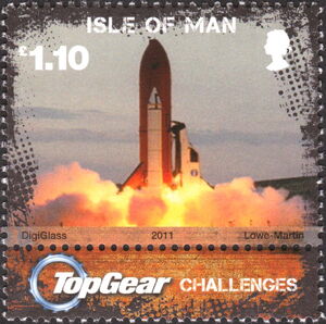 Stamp: Robin Reliant Space Shuttle (Isle of Man(Top Gear Challenges) Mi ...