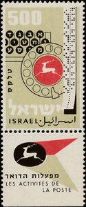 Stamp: Telephone Rotary Dial, Teletype Keypad and Punched Tape (Israel ...