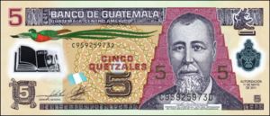 Banknote: 5 Quetzales (Guatemala(2010-2021 Issue) Wor:P-122 b