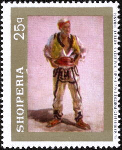 Stamp: Highlander (1955), by Guri Madhi (Albania(Paintings from the ...