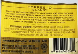 Drink Label: Torres 10 Reserva Imperial (Miguel Torres S.A., SpainCol ...