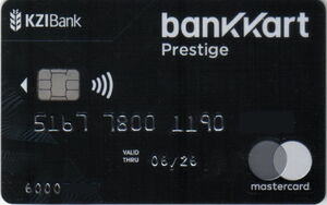 Bank Card: Bankkart Prestige (KZI Bank, KazakhstanCol:KZ-MC-0094