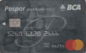 Bank Card: Paspor - Platinum Debit BCA (Bank Central Asia, IndonesiaCol ...